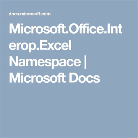 microsoft officeterop excel namespace