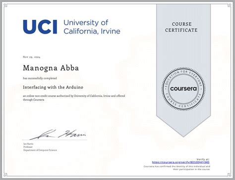 arduino course completed practical iot lab implementation manogna reddy abba