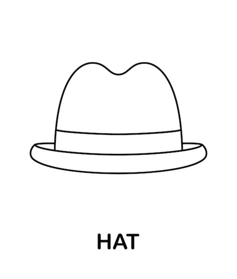 Página Para Colorear Con Sombrero Para Niños Vector Premium