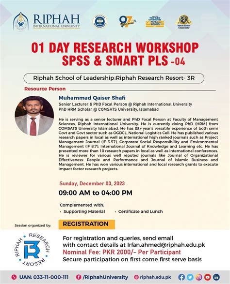 Workshop On Spss And Smartpls 04 Muhammad Qaiser Shafi Posted On The
