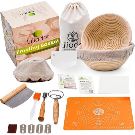 Bread Proofing Basket Sourdough Bread Baking Supplies Starter Kit Set Of 11 2 Round 9 Inches
