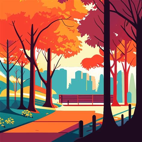 Premium Vector Park Vector Illustration Art