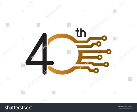 Number 40 Logo Symbol Template Design Stock Vector Royalty Free