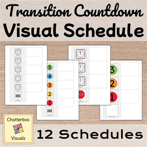 Transition Countdown Visual Schedule By Chatterbox Visuals Tpt