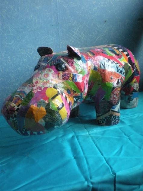 Papier Mache Sculpture Papier Mâché Collage Piéce Unique Déco Made Sculptures Papier