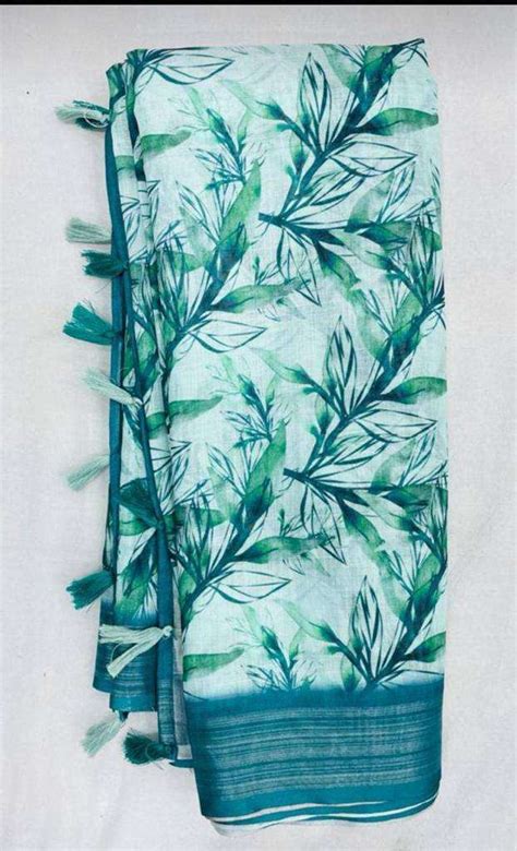 Digital Printed Linen Fancy Saree Collection At Best Rate