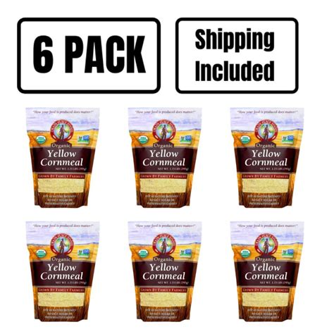 Organic Yellow Cornmeal Pack Of 6 175 Lb Non Gmo Shipping Inc