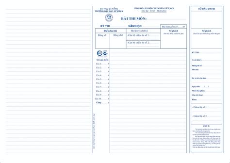 Mẫu Giấy Thi Tự Luận A4 A3 File Word Cập Nhật Mới Nhất