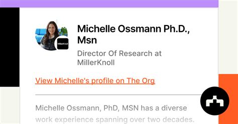 Michelle Ossmann Phd Msn Director Of Research At Millerknoll The Org