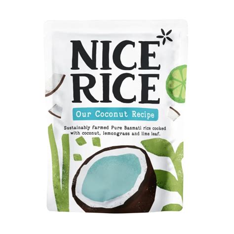 Nice Rice Coconut And Lemongrass Basmati Microwave Rice 500g 2x250g Realfoodsource