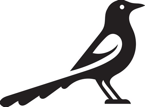 Black And White Magpie Bird Silhouette Illustration 53783085 Vector Art