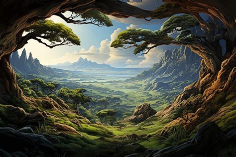 Premium Photo Diverse Climate Landscape Split In Half