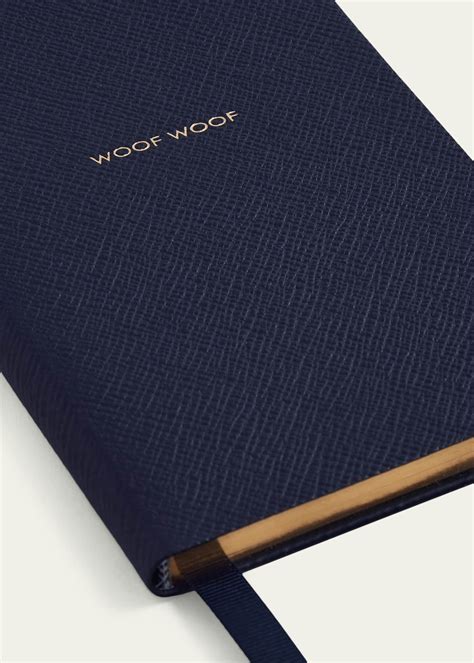 Smythson Chelsea Woof Woof Cross Grain Leather Notebook Bergdorf Goodman