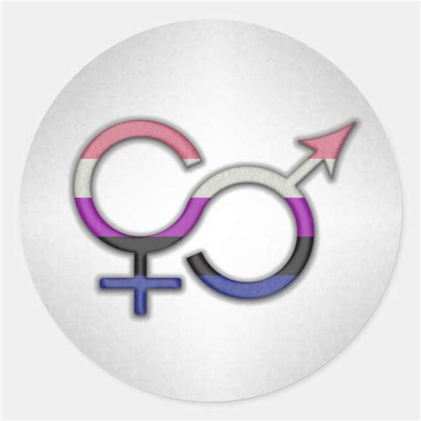 Gender Fluid Symbol In Pride Flag Colors Classic Round Sticker Zazzle