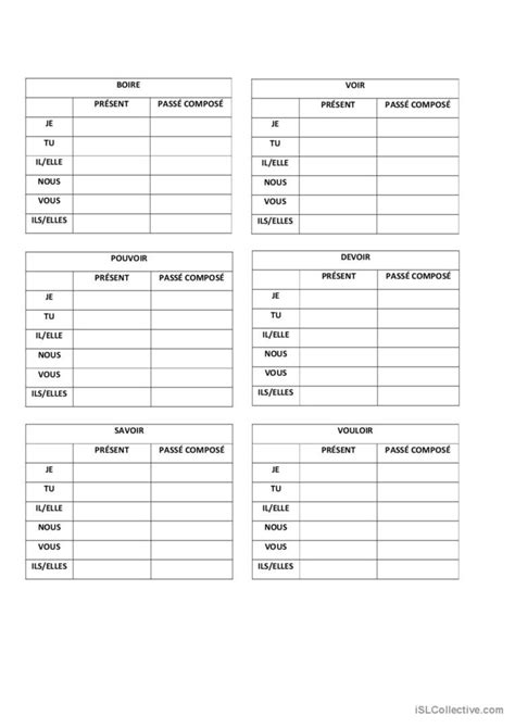 Conjugaison Au Présent Et Passé Comp Français Fle Fiches Pedagogiques Pdf And Doc