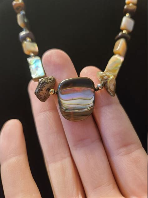 Abalone Shell Beaded Necklace Gem