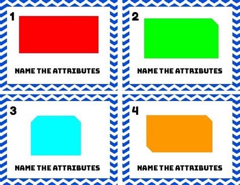 Name The Attributes Shape Task Cards By Miss Katies Class Tpt