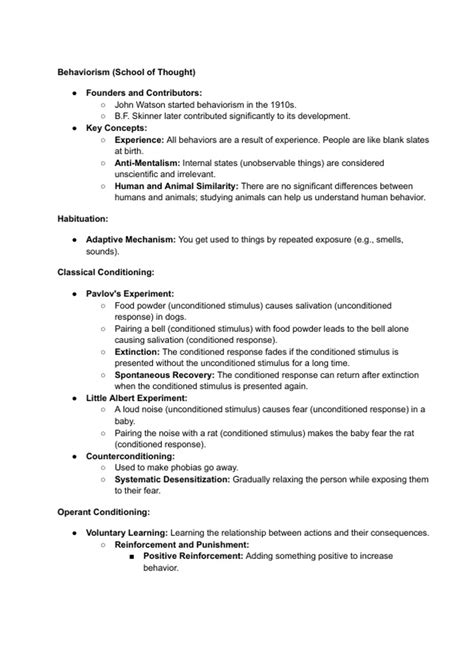 The Basics Of Behaviorism Psyc Summary Notes Psychology Stuvia Us