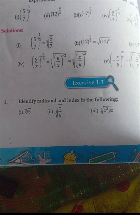 Exercise 13 1 Identify Radicand And Index In The Following Filo