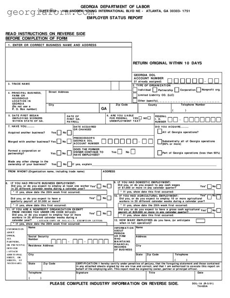 Fill Out Your Georgia Department Of Labor Form Online All Georgia Forms