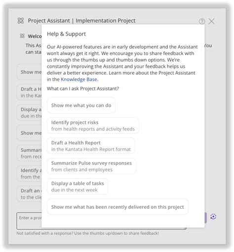 Project Assistant Overview Kantata Knowledge Base