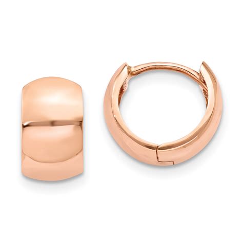 14k Rose Gold Round Hinged Hoop Earrings Tf760 869786192558 Ebay