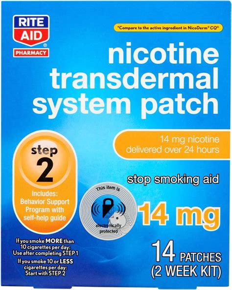 Rite Aid Nicotine Patch Step 2 14mg 14 Ct Quit Smoking Aid