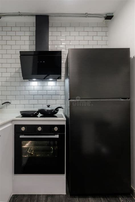 Minimal Kitchen Corner In Residence Small Kitchen Counter Ideas Stock Image Image Of Space