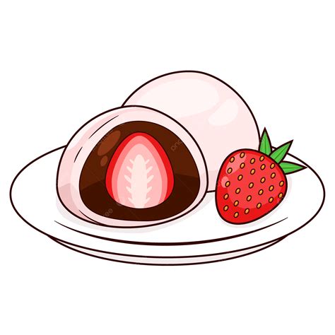 Strawberry Mochi Vector Design Mochi Strawberries Chocolate Png And