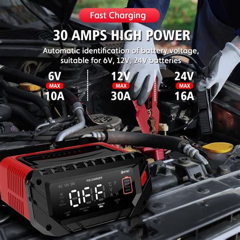 Noeifevo 6v 10a 12v 30a 24v 16a Smart Batterilader Til Bilbatterier M