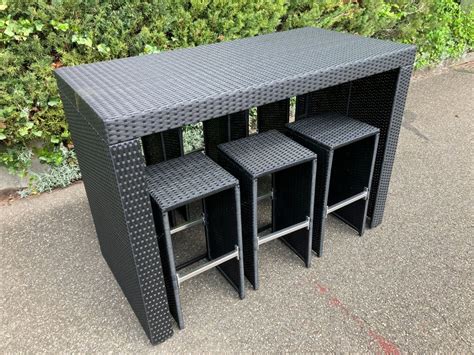 Stehtisch Bartisch Rattan Bartheke Mit 6 Hocker And Kissen Kaufen Auf