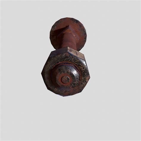 Flat Head Bolt And Nut Pbr 6 Pack 3d Model By Daniel Mikulik