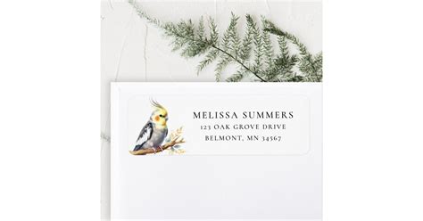 Cockatiel On A Perch Return Address Label Zazzle