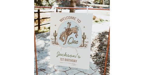 Vintage Little Buckaroo 1st Birthday Welcome Sign Zazzle