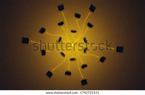 Cloud Computing Network Infrastructure Computer Workstations Stock