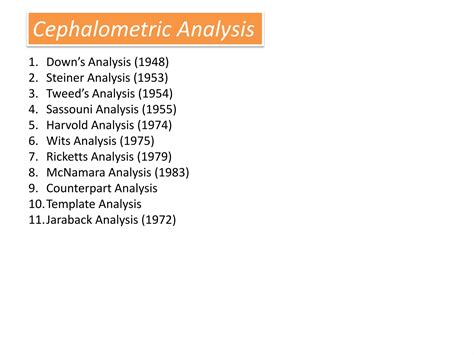 Cephalometric Analysis Pptx