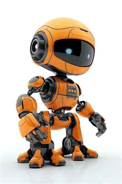 3d Cartoon Robot On A White Background Stock Illustration Illustration Of Science Modern