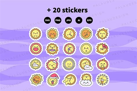 Cute Kawaii Sun A Decorative Illustration By Palau
