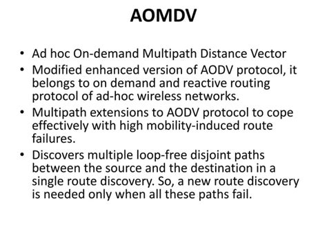Aodv Ad Hoc On Demand Distance Vector Vs Aomdv Ad Hoc On Demand