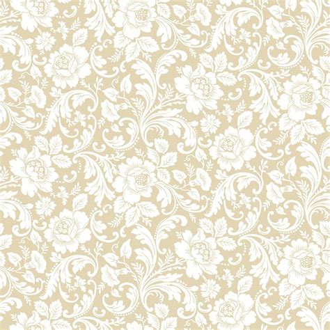 Cream Strippable Non Woven Classic Wallpaper Floral Cream Design