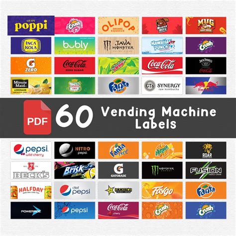 Vending Machine Labels High Quality Labels Sparkling Water And Soda