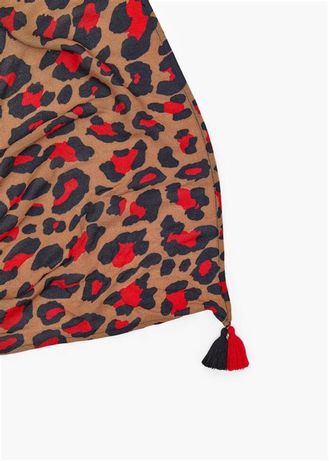 Shop Leopard Tassel Scarf In Multi Accessories Taking Shape Au