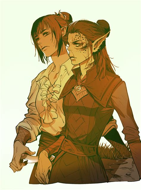 Shadowheart And Laezel Dungeons And Dragons And 2 More Drawn By