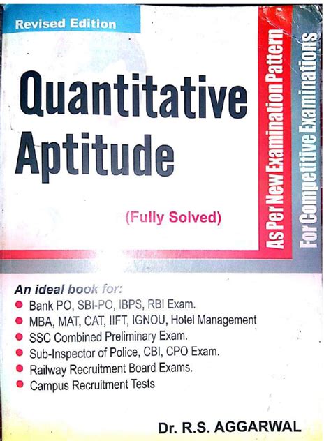 Rs Aggarwal Quantative Aptitude Pdf