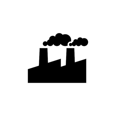 Plantilla De Vector De Icono Industrial De Icono De Fábrica Sencilla En