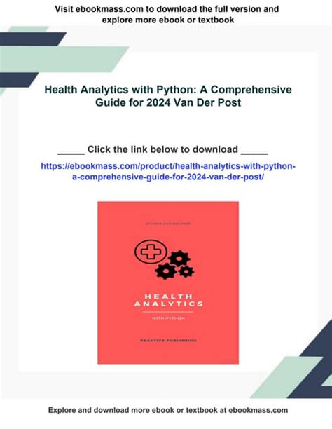 Health Analytics With Python A Comprehensive Guide For 2024 Van Der
