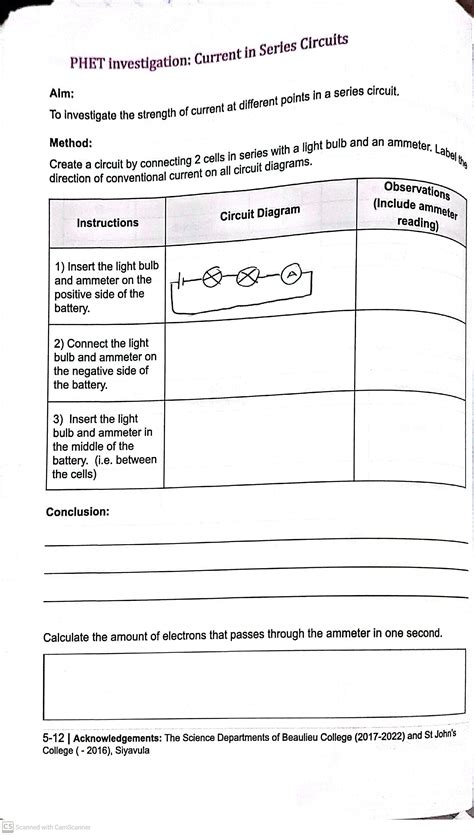 Phet Investigation Current In Series Studyx