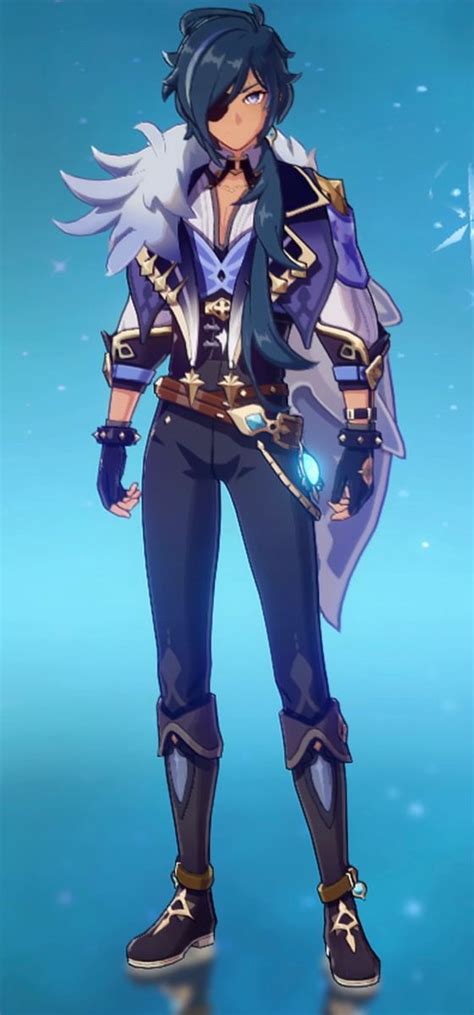 Kaeya Full Body Front View Genshin Impact Character Design