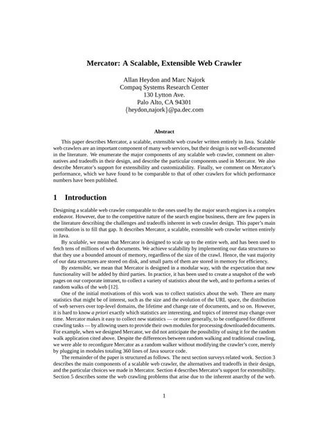 Pdf Mercator A Scalable Extensible Web Crawler Unednlpunedeswebminingtema2crawling