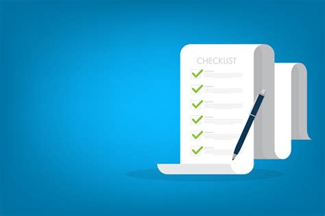 체크리스트 문서 종이 체크리스트 및 체크박스 설문 조사 개념 온라인 퀴즈 완료된 작업 또는 완료된 테스트 피드백이있는 할 일 목록 개념에 대한 스톡 벡터 아트 및 기타